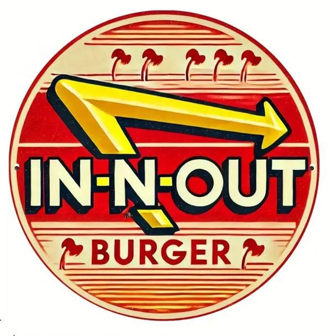 In-n-out Burger Round Tin Sign - 8x8 Inch - Etsy