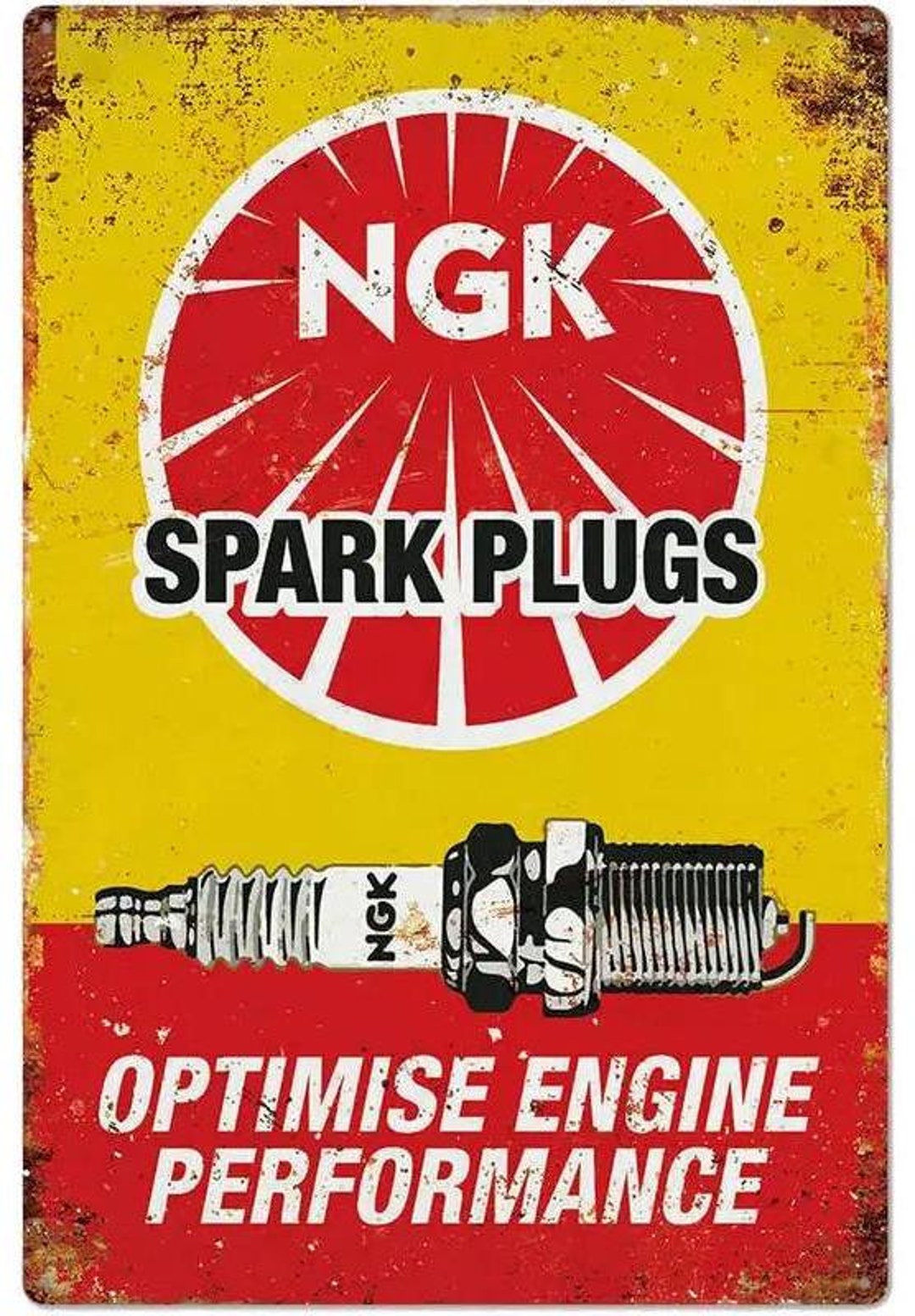NGK Spark Plugs Tin Sign - 8x12 Inch - Etsy