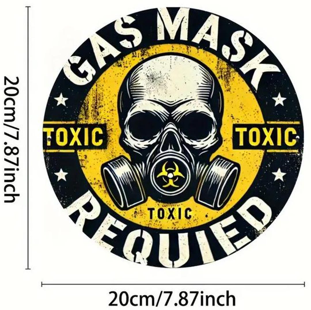 Gas Mask Required Tin Sign - 8x8 Inch - Etsy
