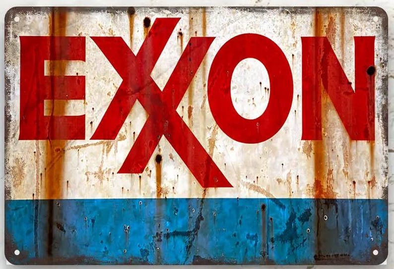 Exxon Reproduction Vintage Style Tin Sign - 8x12 Inch - Etsy