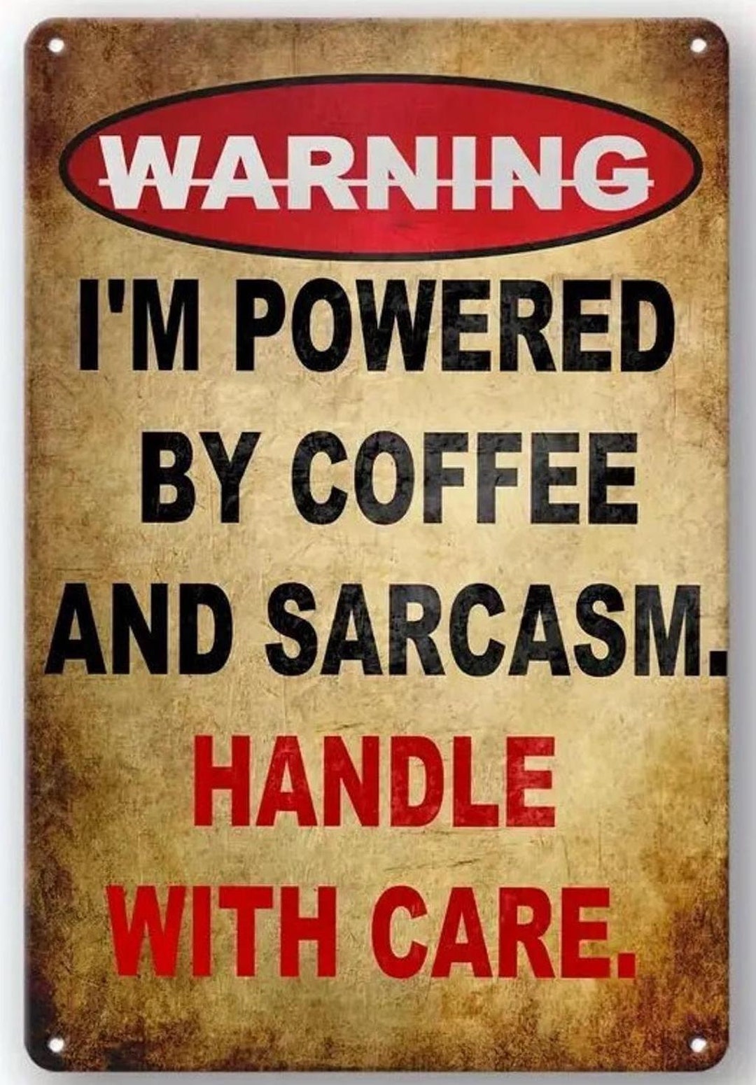 Coffee and Sarcasm Retro Metal Sign - Funny Warning Sign - 8x12 Inch - Etsy