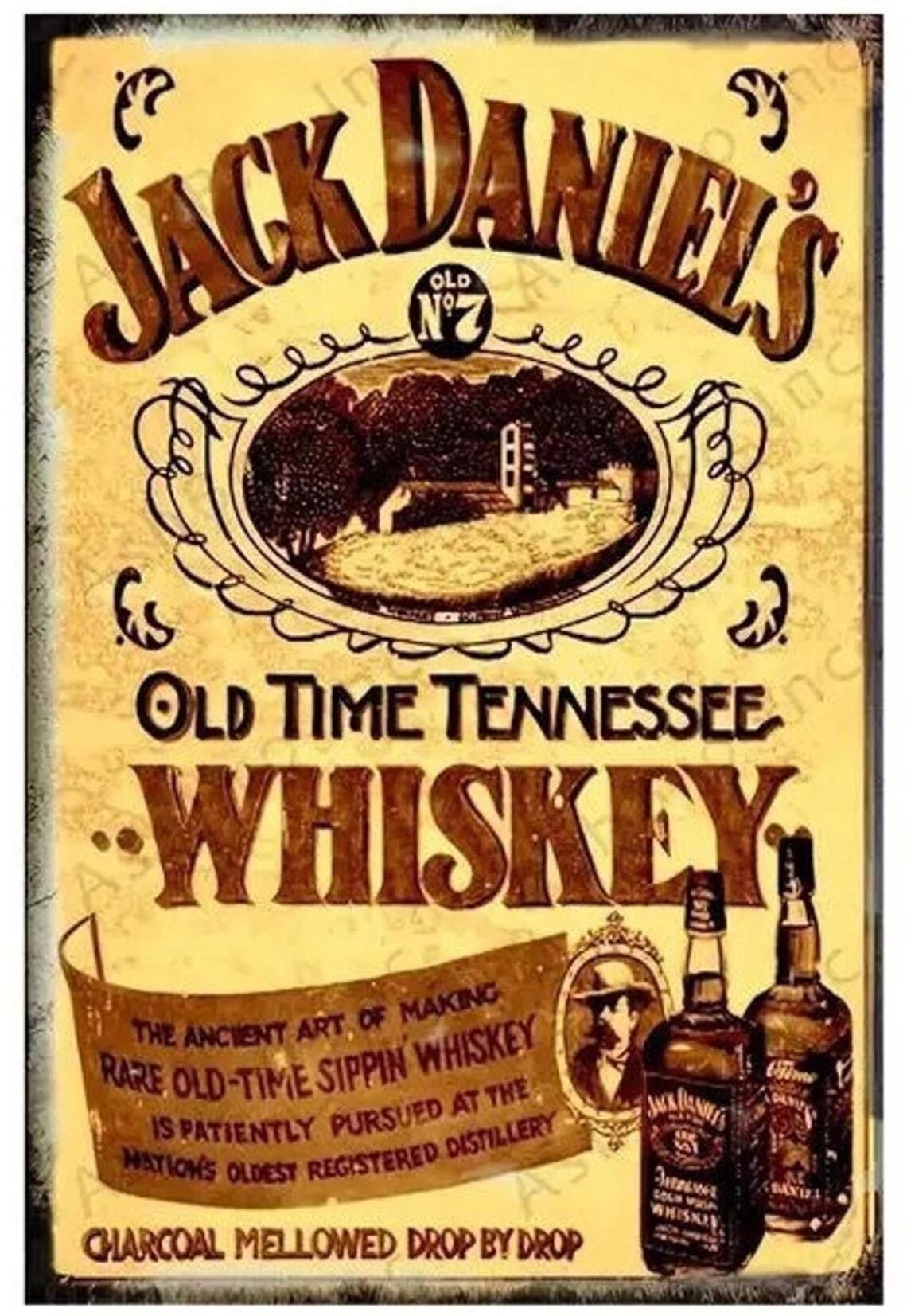 Old Time Whiskey Poster Style Retro Tin Sign 8x12 Inch - Etsy