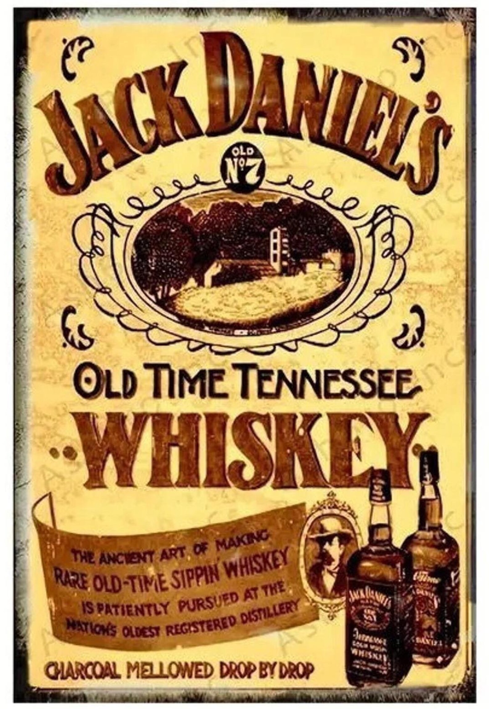 Old Time Whiskey Poster Style Retro Tin Sign - 8x12 Inch - Etsy
