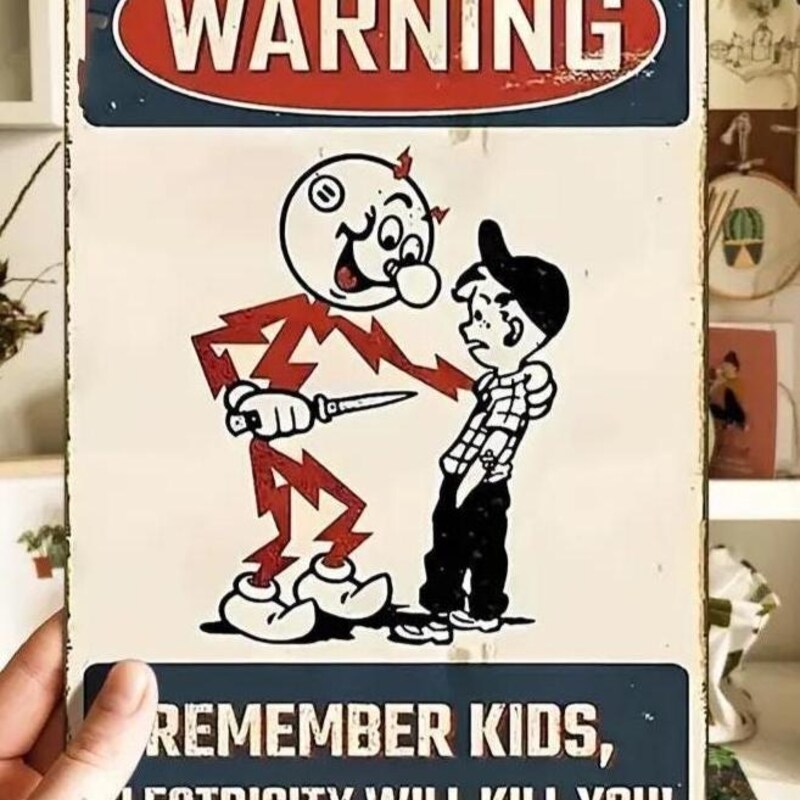 Remember Kids Electricity Kills Sign - Etsy