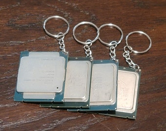 Authentic Intel CPU Keychain Creative Computer Charm Key Ring Gold Metal Chain - Etsy