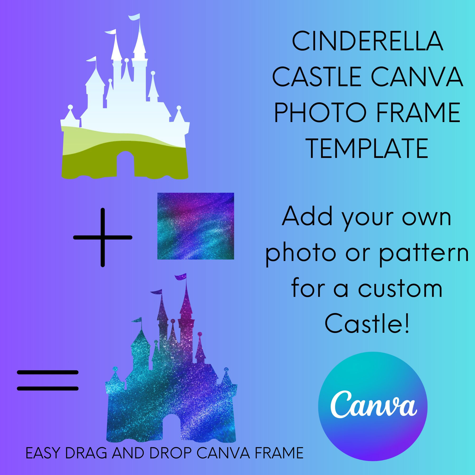 Cinderella Castle Canva Frame Template Customize in Canva - Etsy