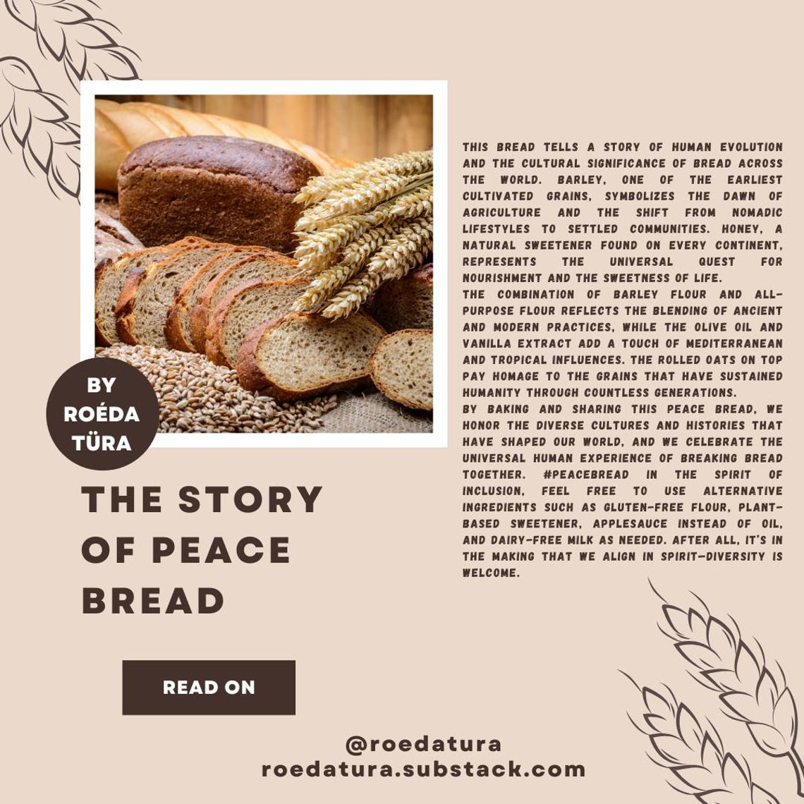 Peace Bread Recipe Digital Download Rustic Baking Breaking Bread Barley ...