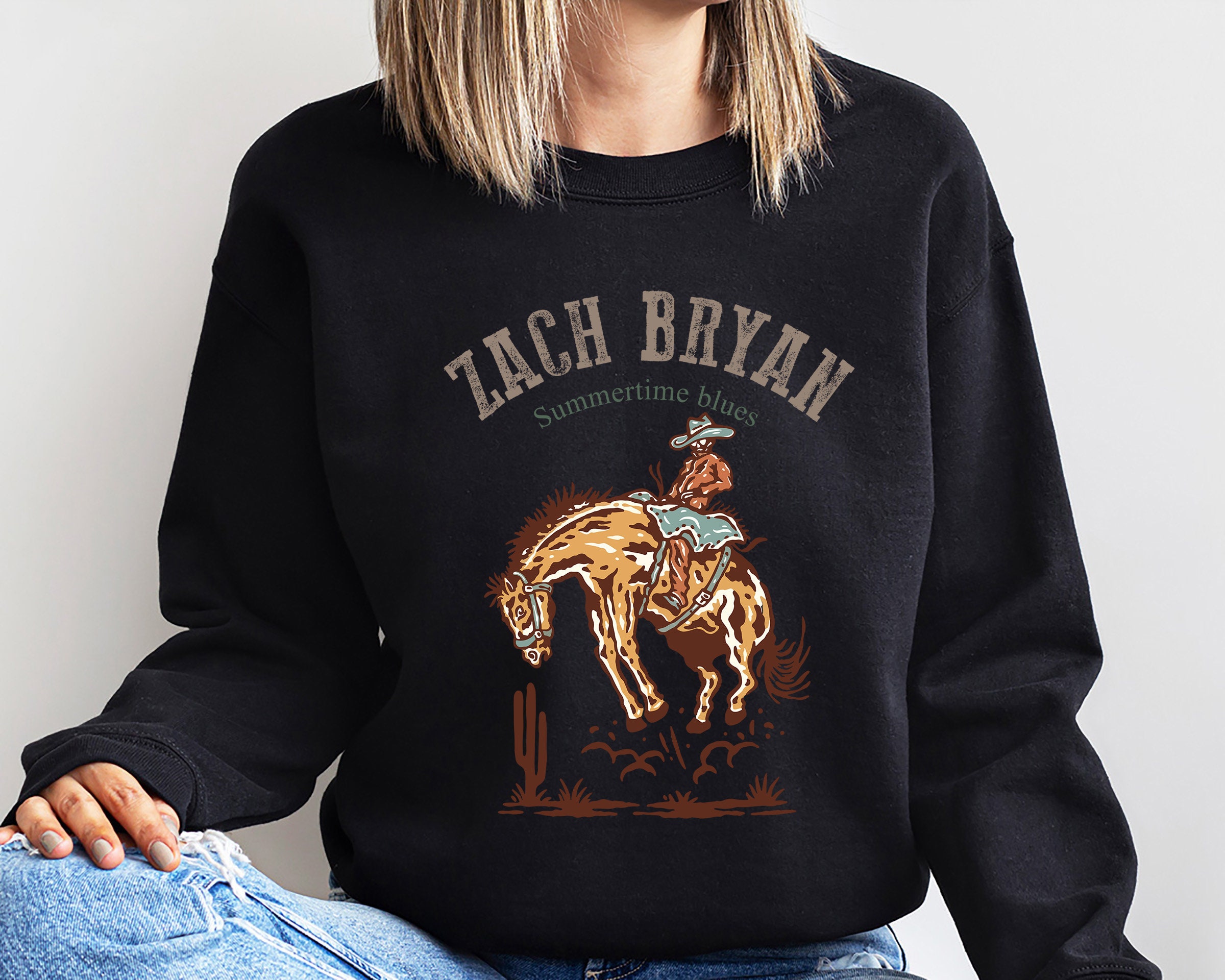 Zach Bryan Summer Time Blues Sweatshirt, Vintage Zach Bryan Fan Gift ...