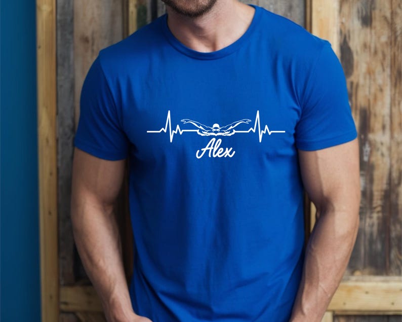 Personalized Swimming Heartbeat Shirt With Name, in My Swim Era Tshirt ...