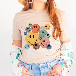 Retro Smiley Faces Shirt, Smile Face T-shirt, Vintage Smiley Face Shirt ...
