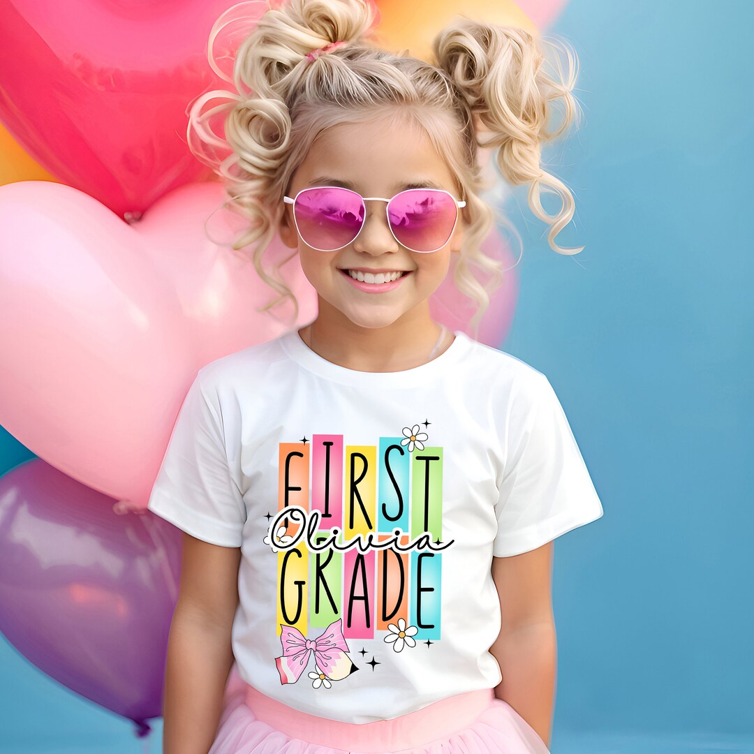 Personalized First Grade Shirt, Custom Back to School Elementary Shirt ...