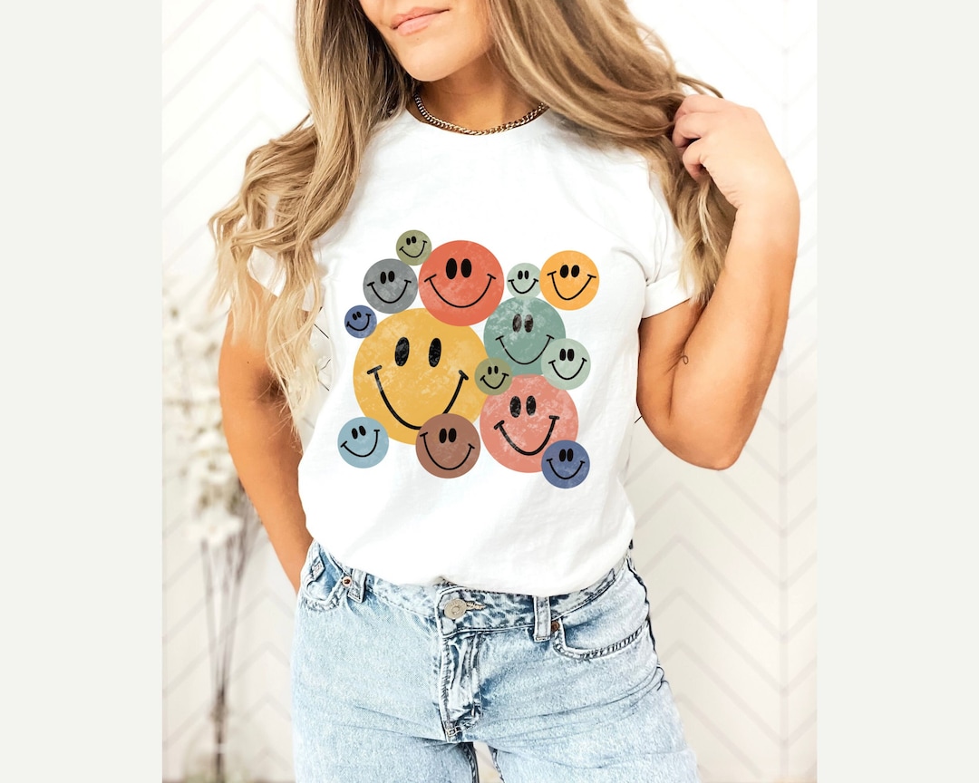 Retro Smiley Faces Shirt, Smile Face T-shirt, Vintage Smiley Face Shirt ...