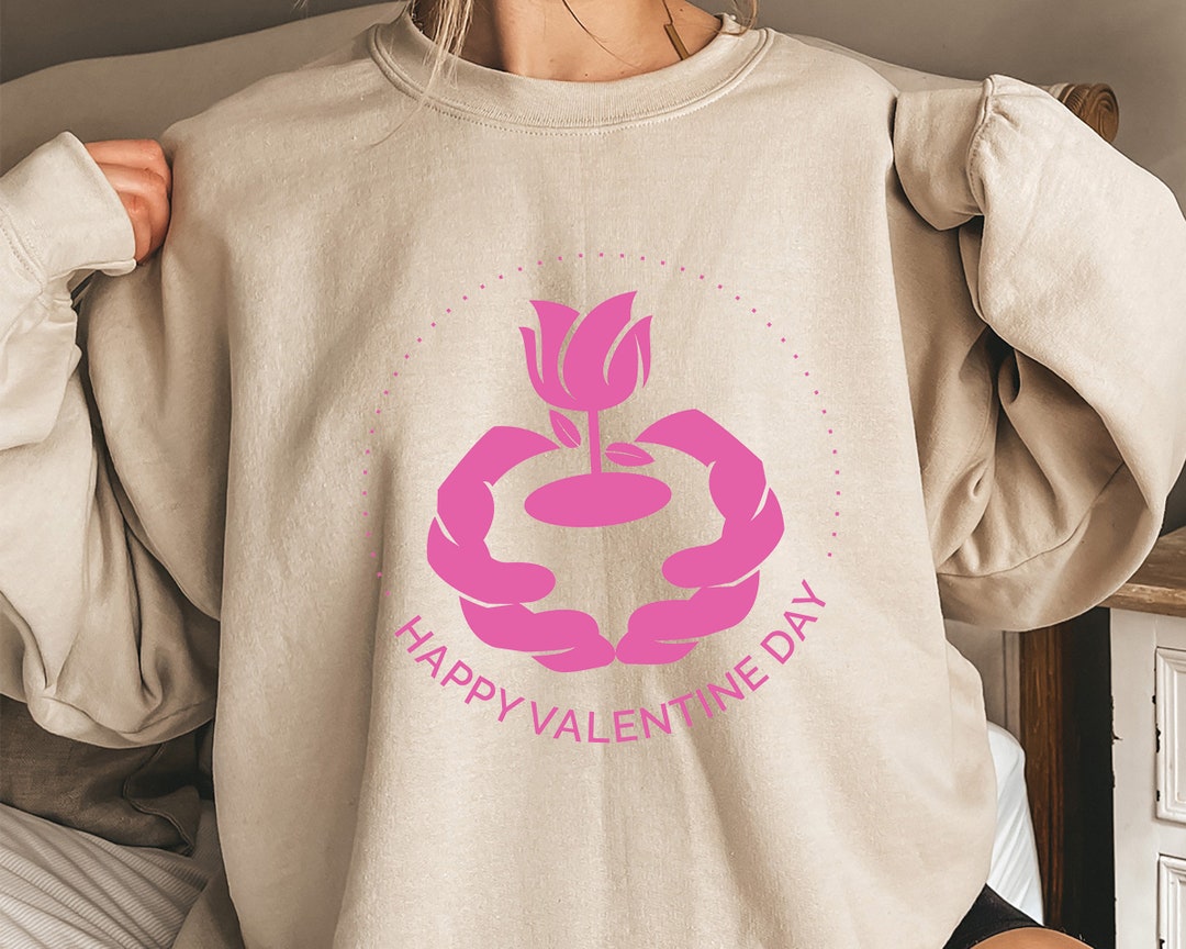 Happy Valentine's Day Sweatshirt, Heart Valentine's Day Sweatshirt, Women Valentines Sweatshirt ...