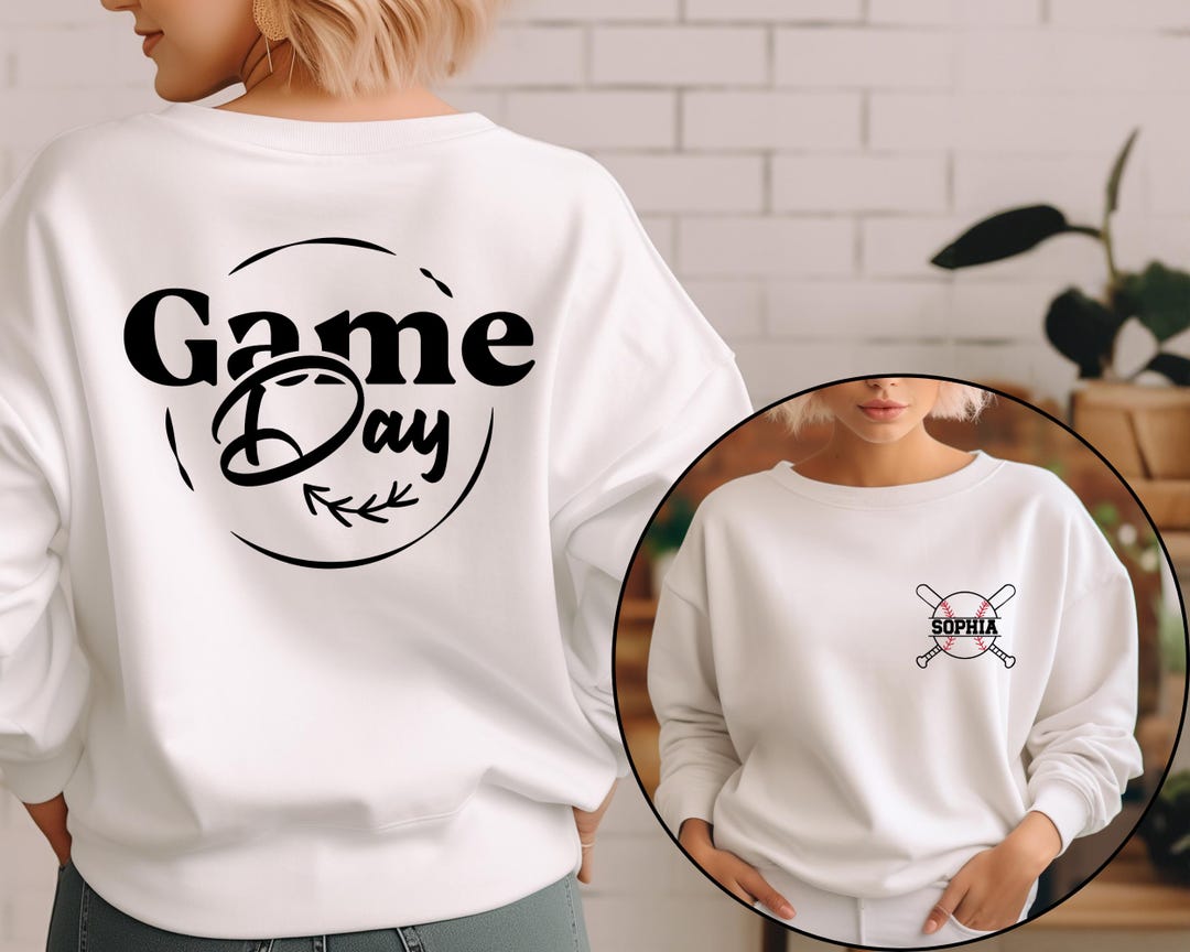 Custom Game Day Baseball Sweatshirt, Baseball Player Hoodie, Baseball ...