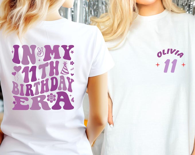 Custom in My 11th Birthday Era Shirt, Personalized Birthday Girl Shirt ...