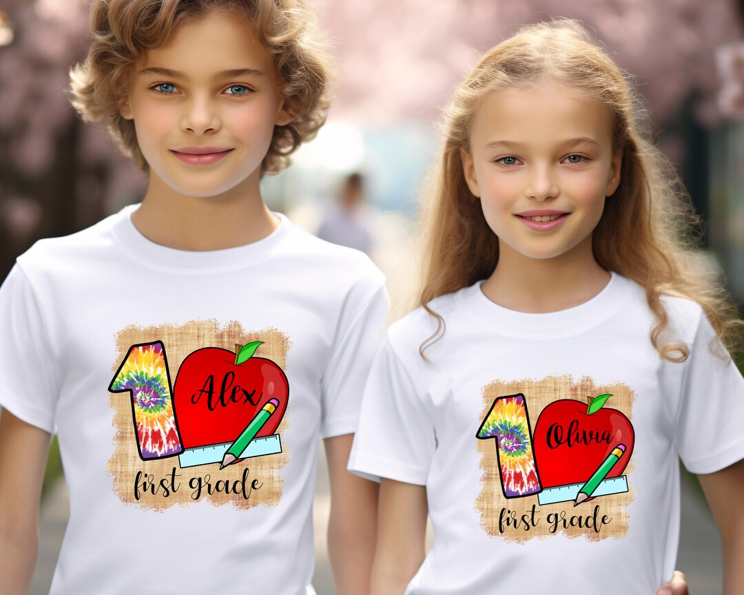 Personalized First Grade Shirt With Name, Back to School Elementary Tee ...