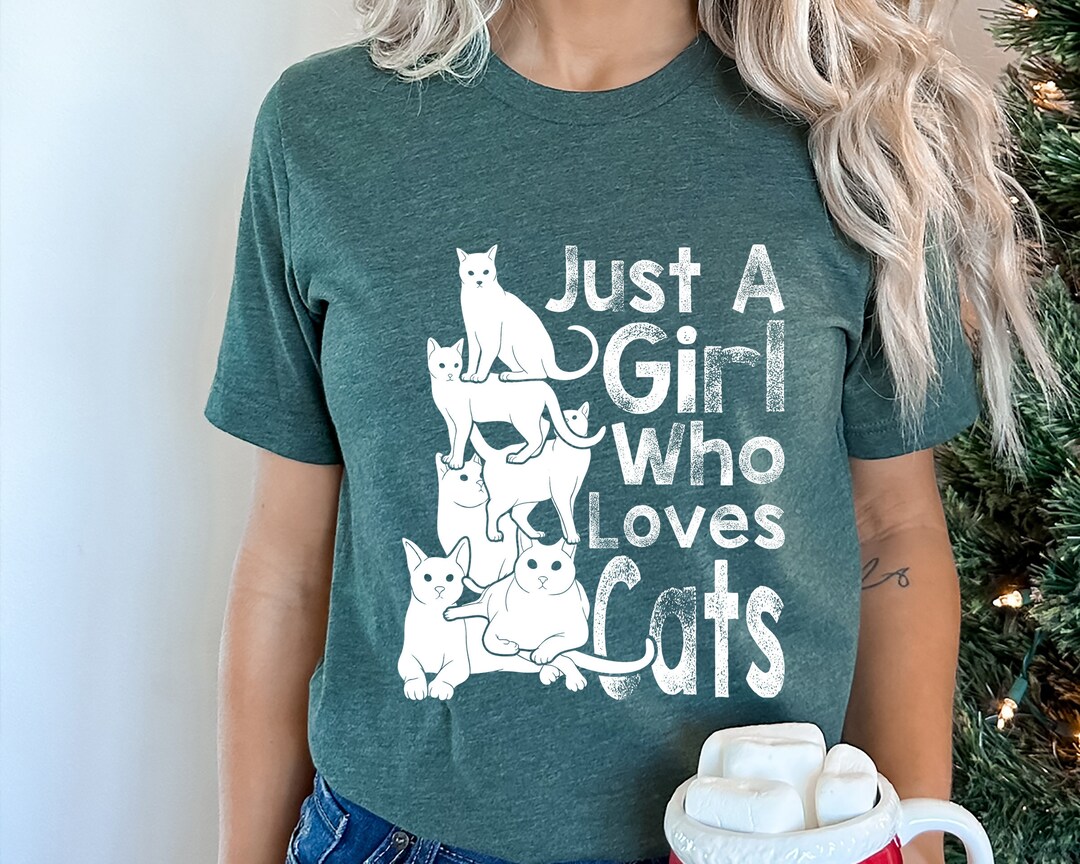 Just A Girl Who Loves Cats Shirt,cat Shirt for Kids, Pet Lover Shirt ...