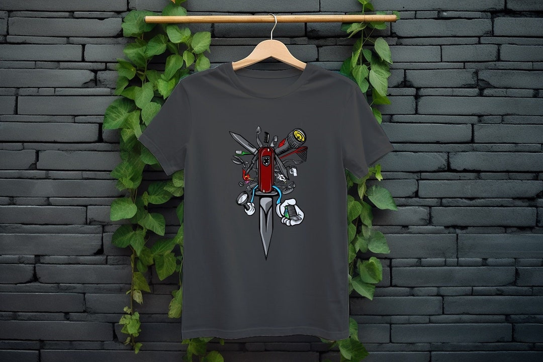 Swiss Army Dagger T-shirt, Multi Use Tool, Military Pocket Stabber ...