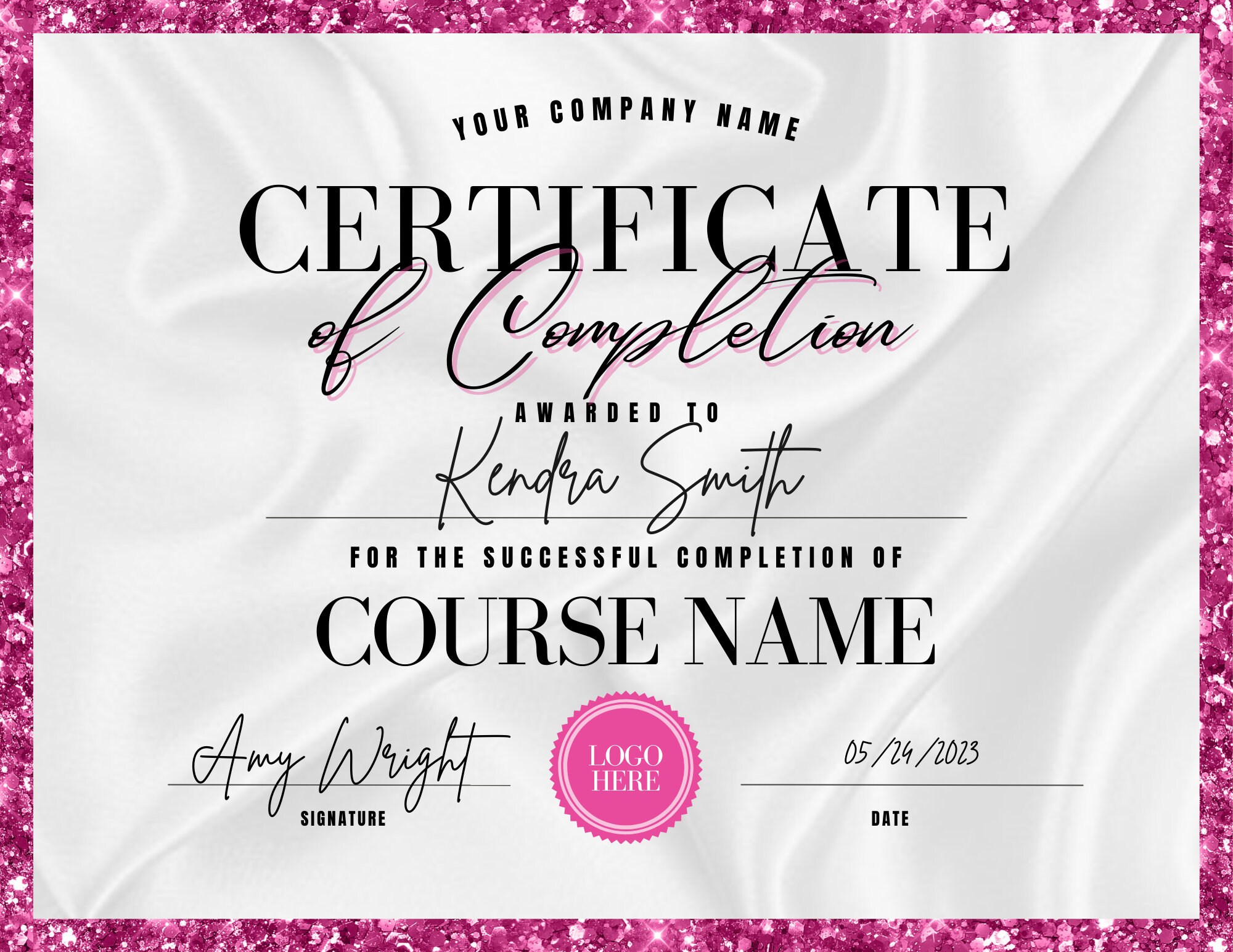 DIY Certificate of Completion, Editable Canva Certificate Template ...