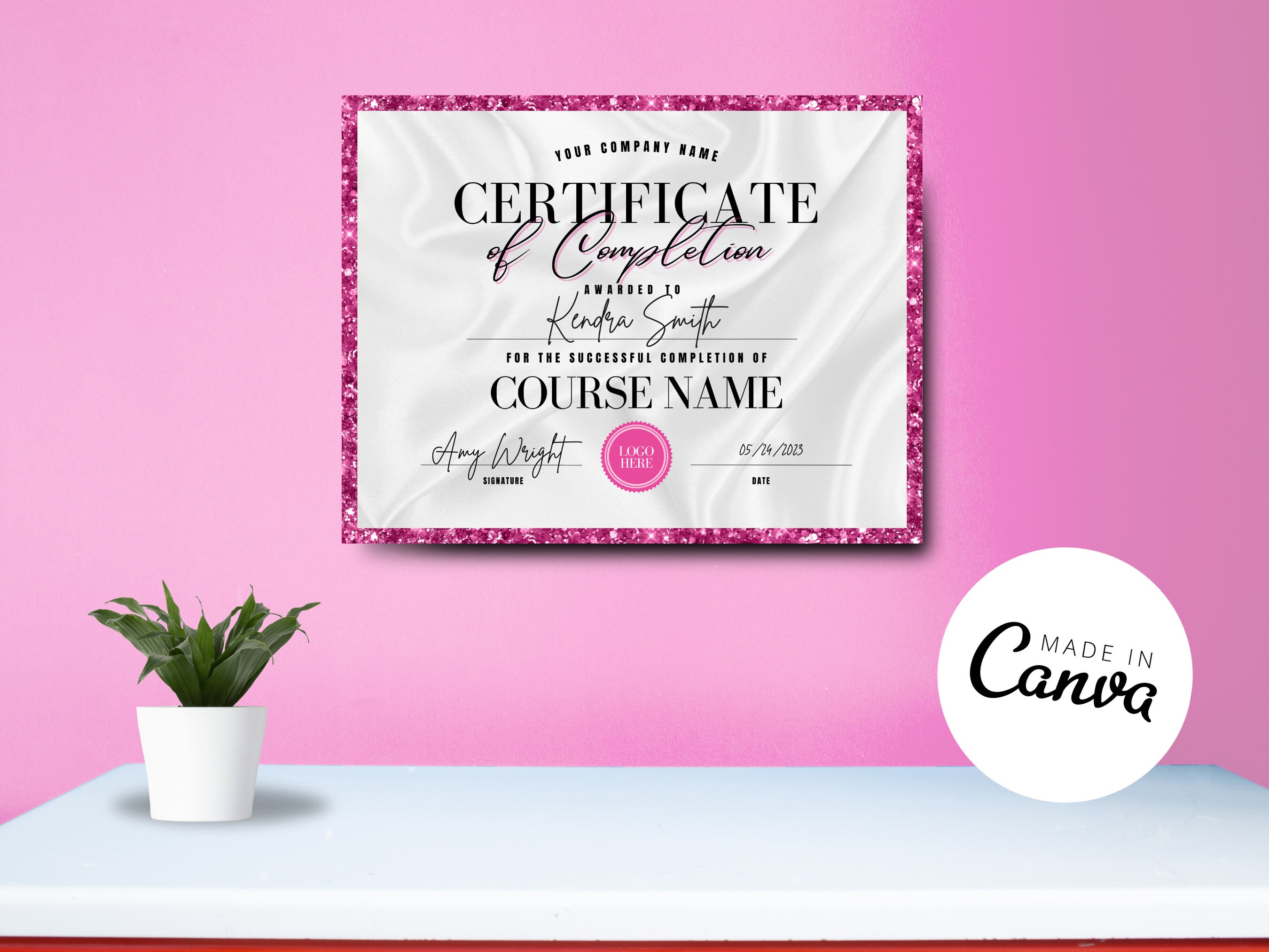DIY Certificate of Completion, Editable Canva Certificate Template ...