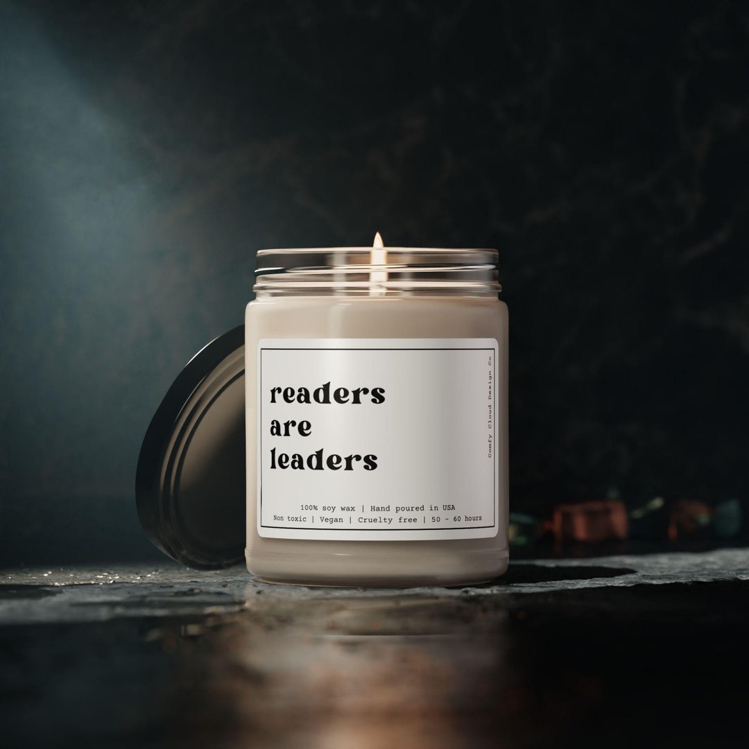 Readers Are Leaders Candle, Book Lover Candle, Reading Nook Decor, Book ...