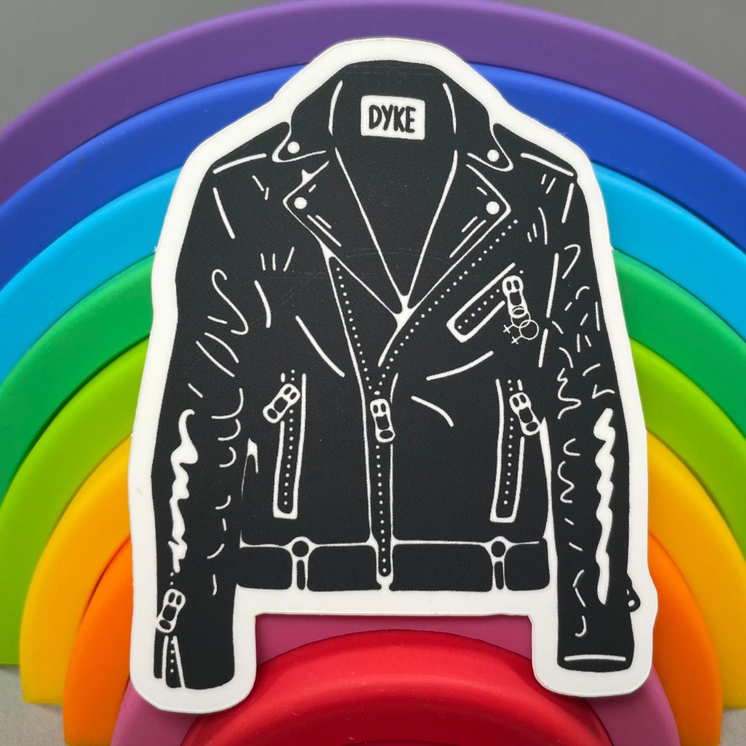 Dyke Sticker Leather Jacket Butch Lesbian Dyke Pride - Etsy