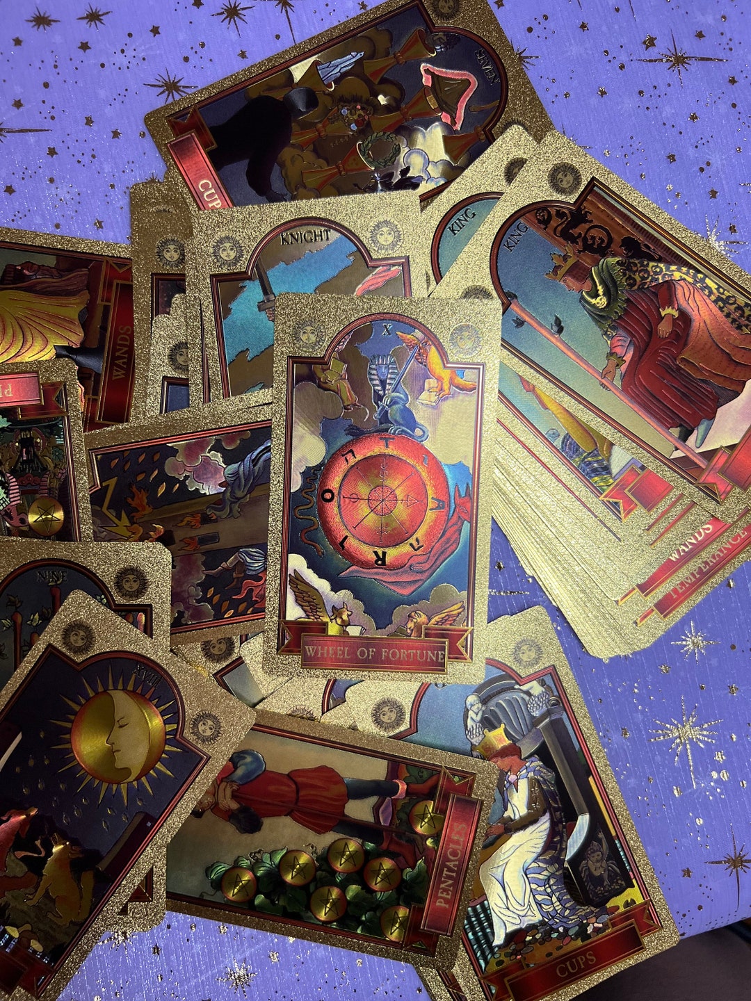 Golden Tarot Deck Inc Guidebook Fortune Telling - Etsy