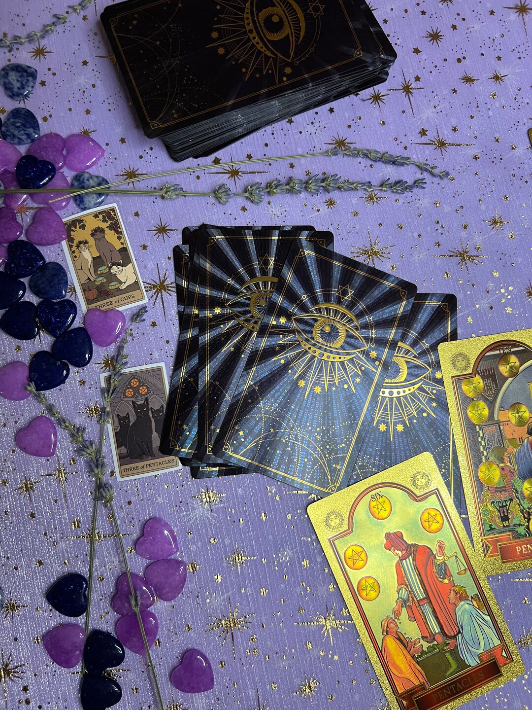 Unique Golden Tarot Deck With Guidebook Fortune Telling - Etsy