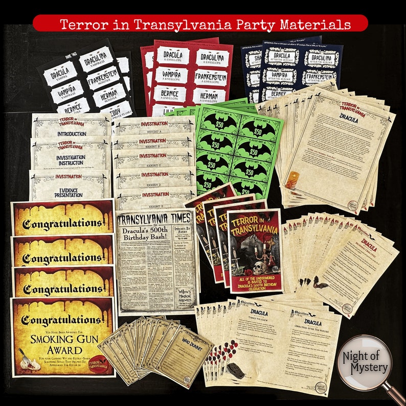 Terror in Transylvania|vampire Murder Mystery Halloween Party Game for ...