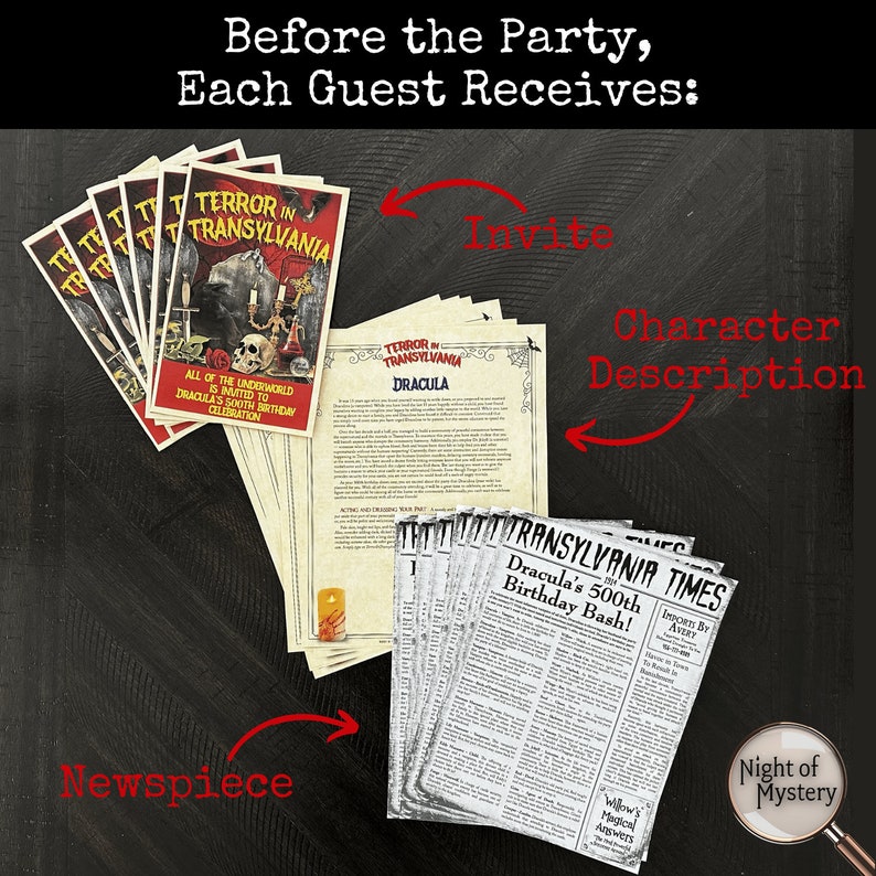 Terror in Transylvania|vampire Murder Mystery Halloween Party Game for ...