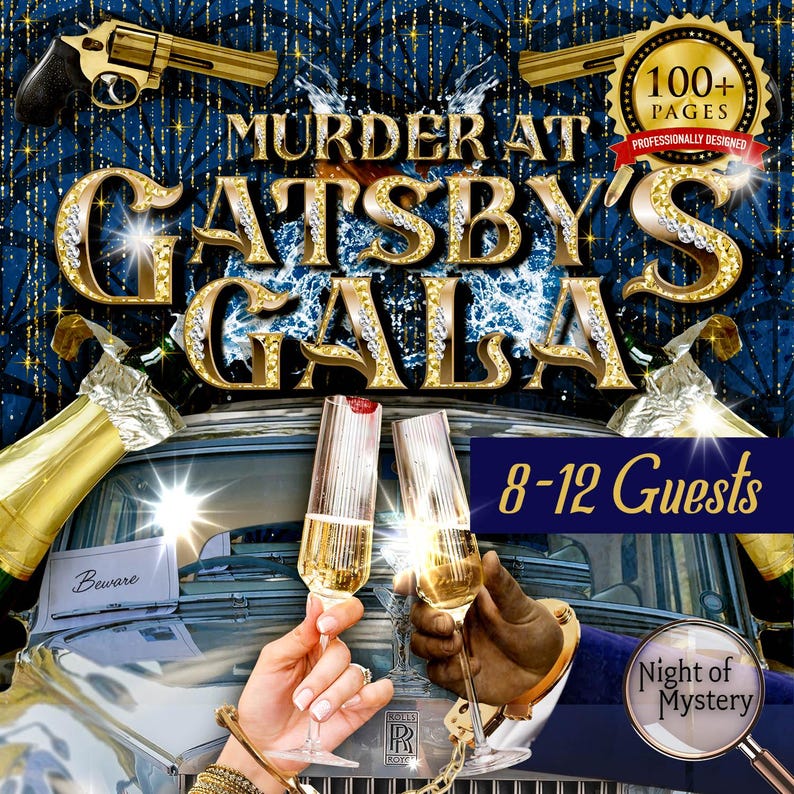 Murder at Gatsbys Gala Gatsby Theme Murder Mystery Party Game Printable ...