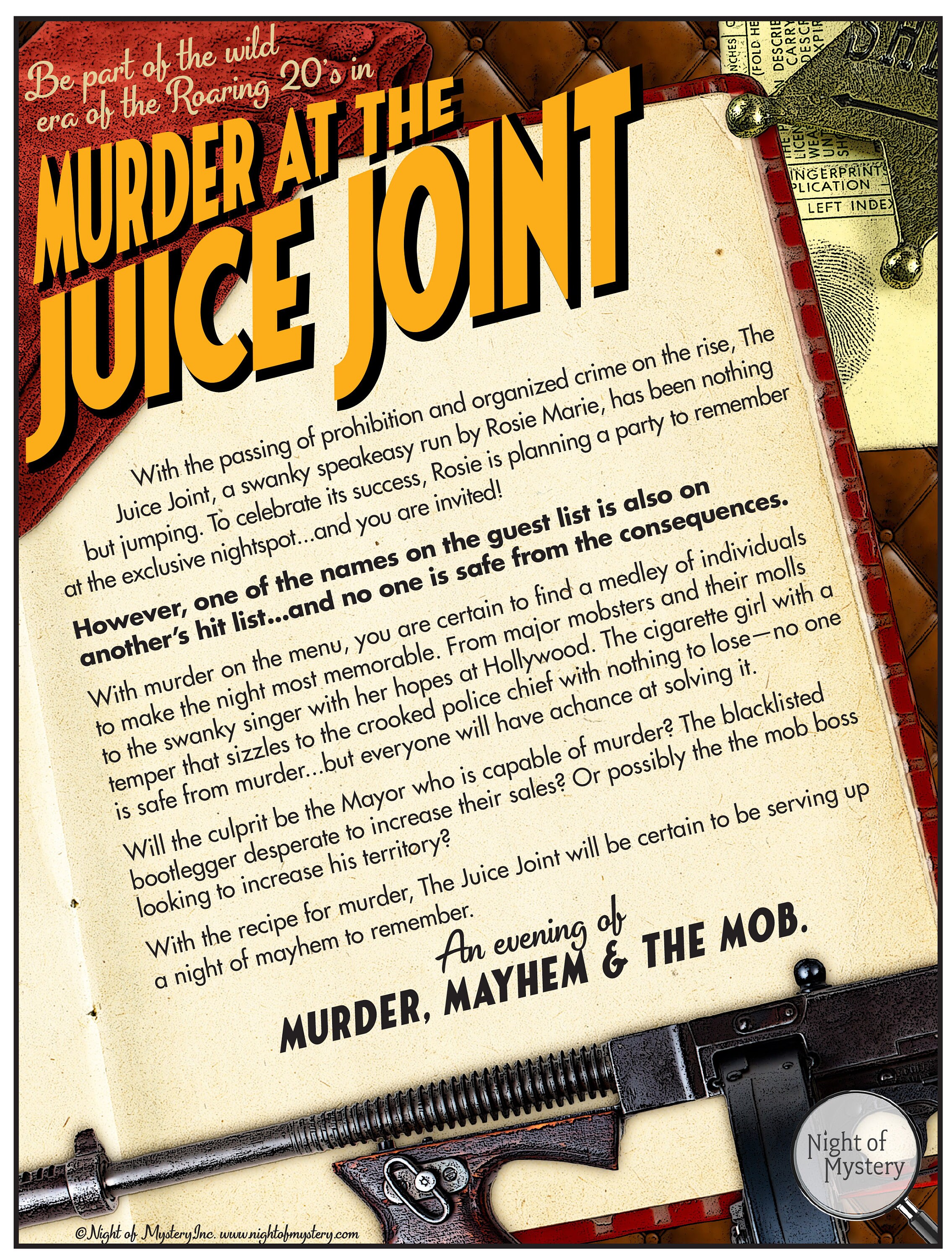 Murder at the Juice Joint |roaring 20s Speakeasy Murder Mystery Party ...