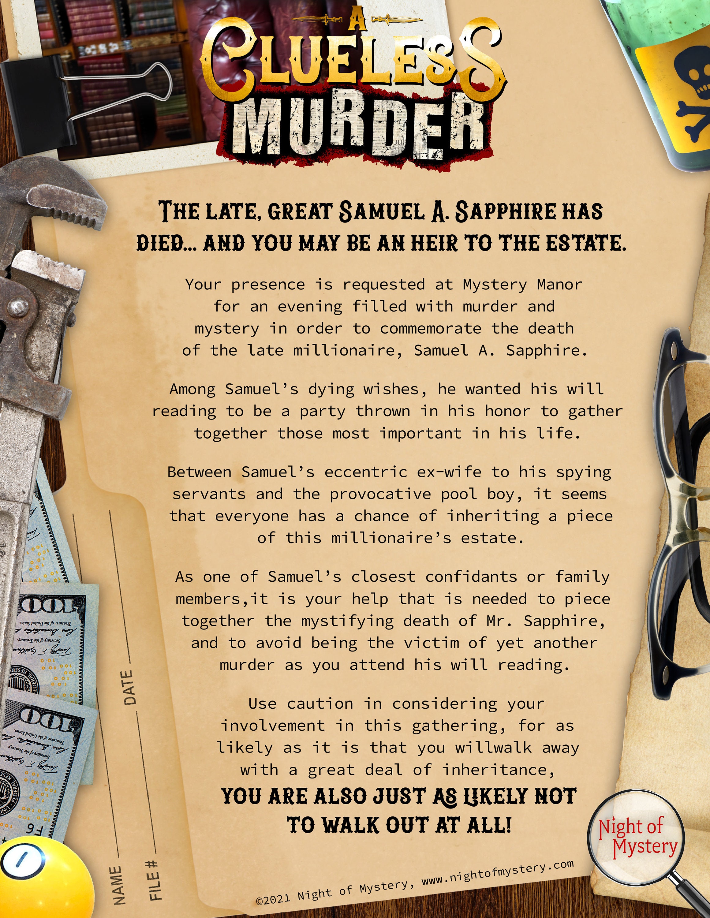 A Clueless Murder Murder Mystery Party 15-20 Characters Interactive ...