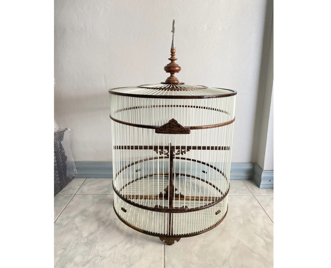 Handmade Bird Cage Round Flying Cage, Basket Cage, Flying Cage, Wooden ...