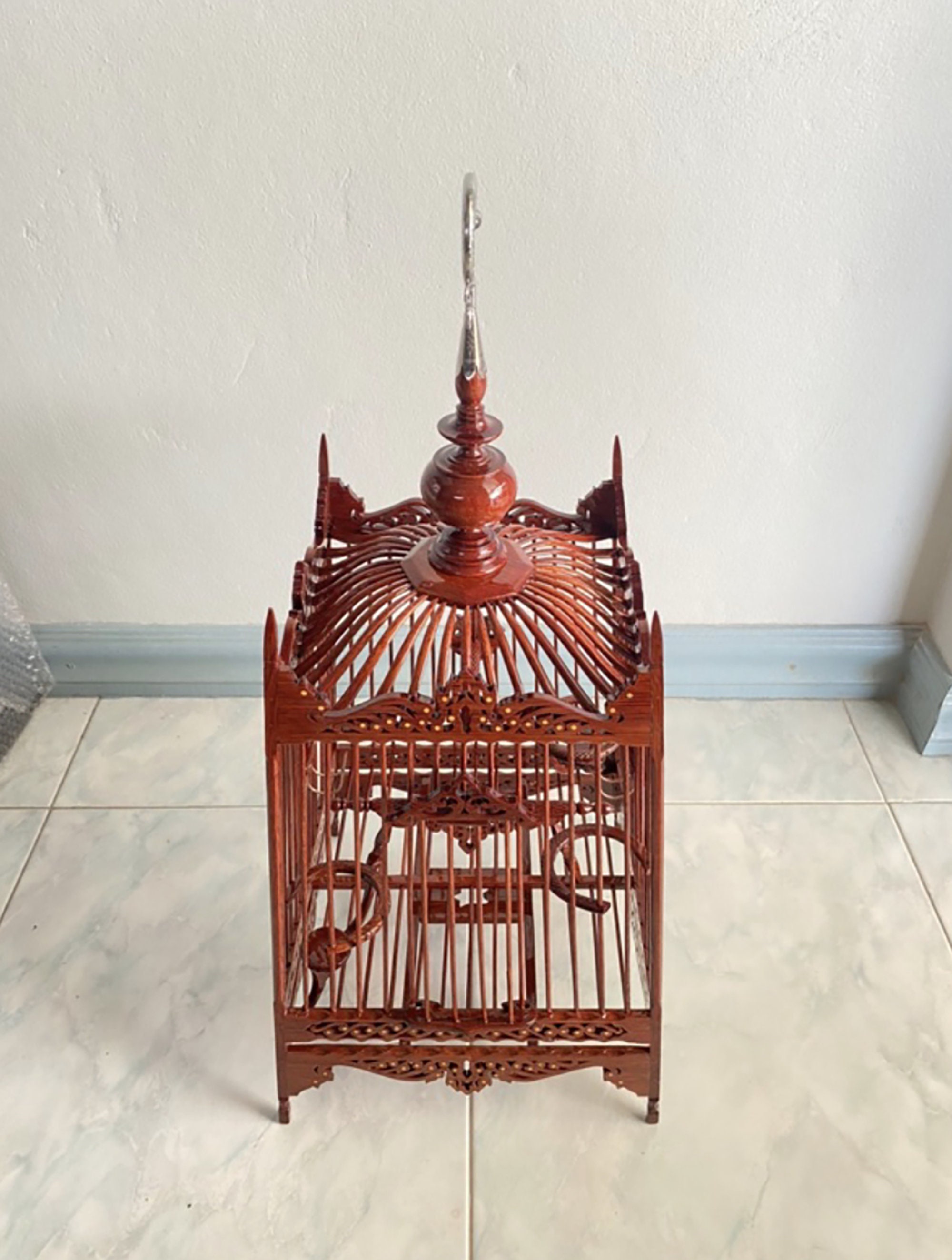 Handmade Wooden Bamboo Eagle Wing Cage, 13 Teeth, Nagabutra Bird Cage ...