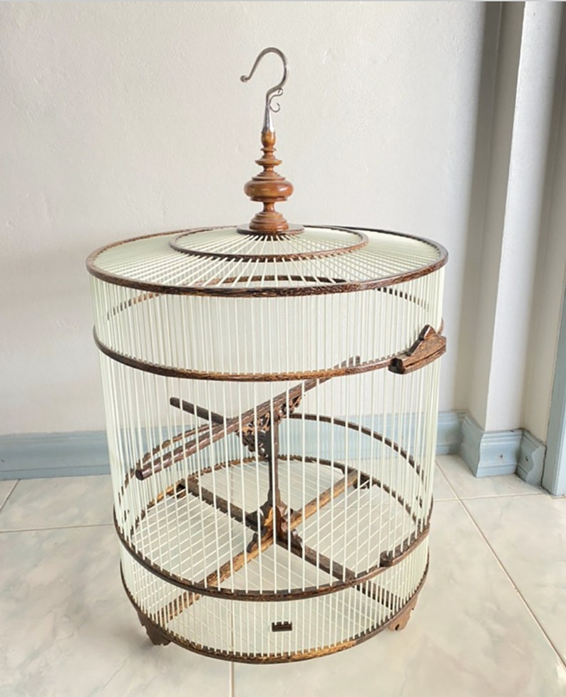Handmade Bird Cage Round Flying Cage, Basket Cage, Flying Cage, Wooden ...