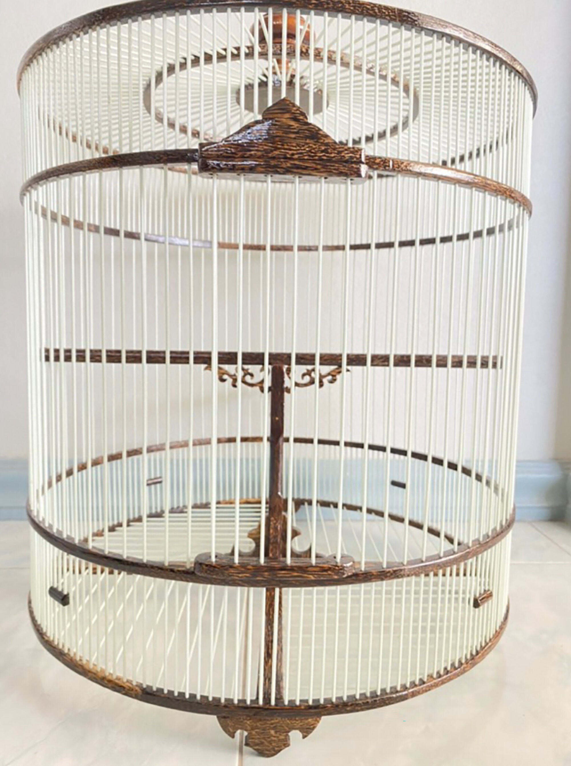 Handmade Bird Cage Round Flying Cage, Basket Cage, Flying Cage, Wooden ...