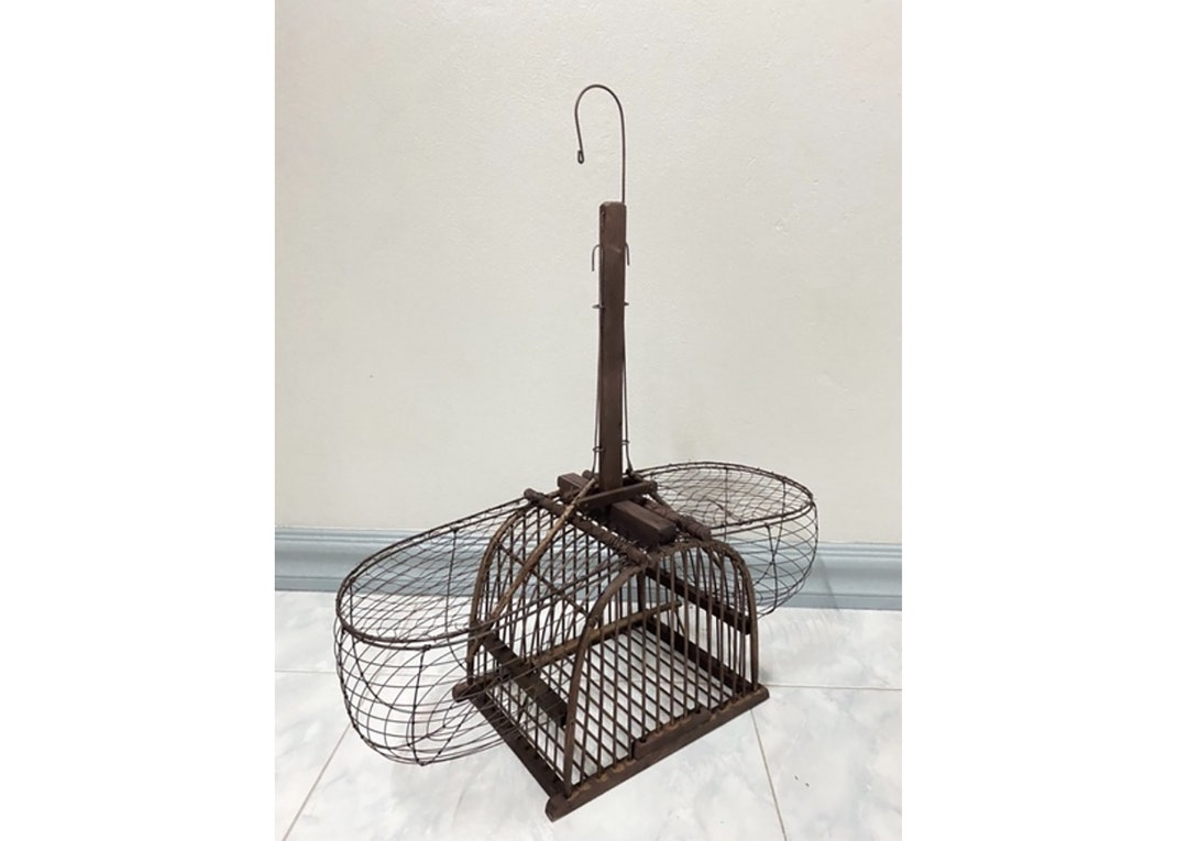 Handmade Wooden Bamboo 2-way Trap Cage, 2-way Extension Cage, Bird Trap ...