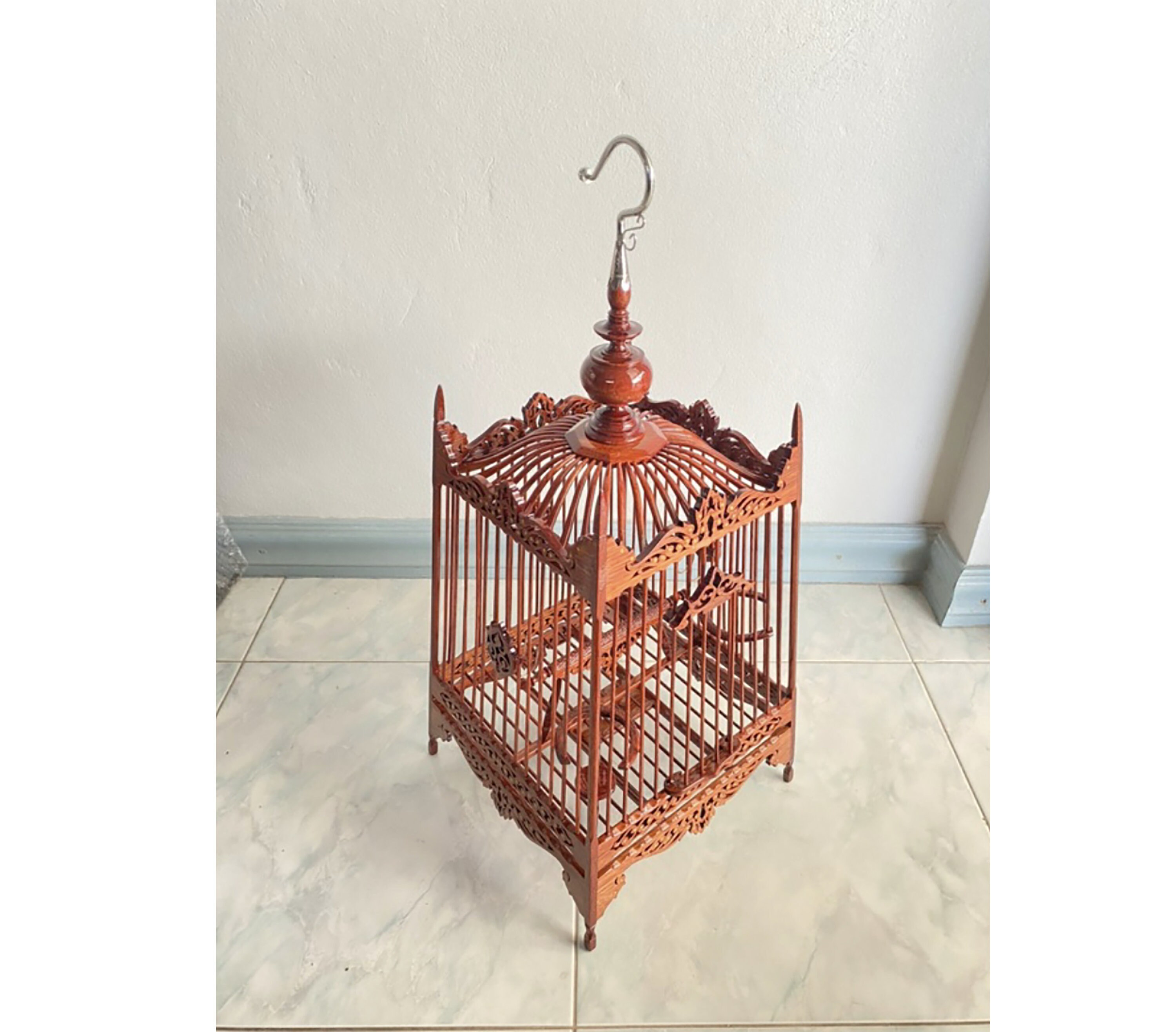 Handmade Wooden Bamboo Eagle Wing Cage, 13 Teeth, Nagabutra Bird Cage ...