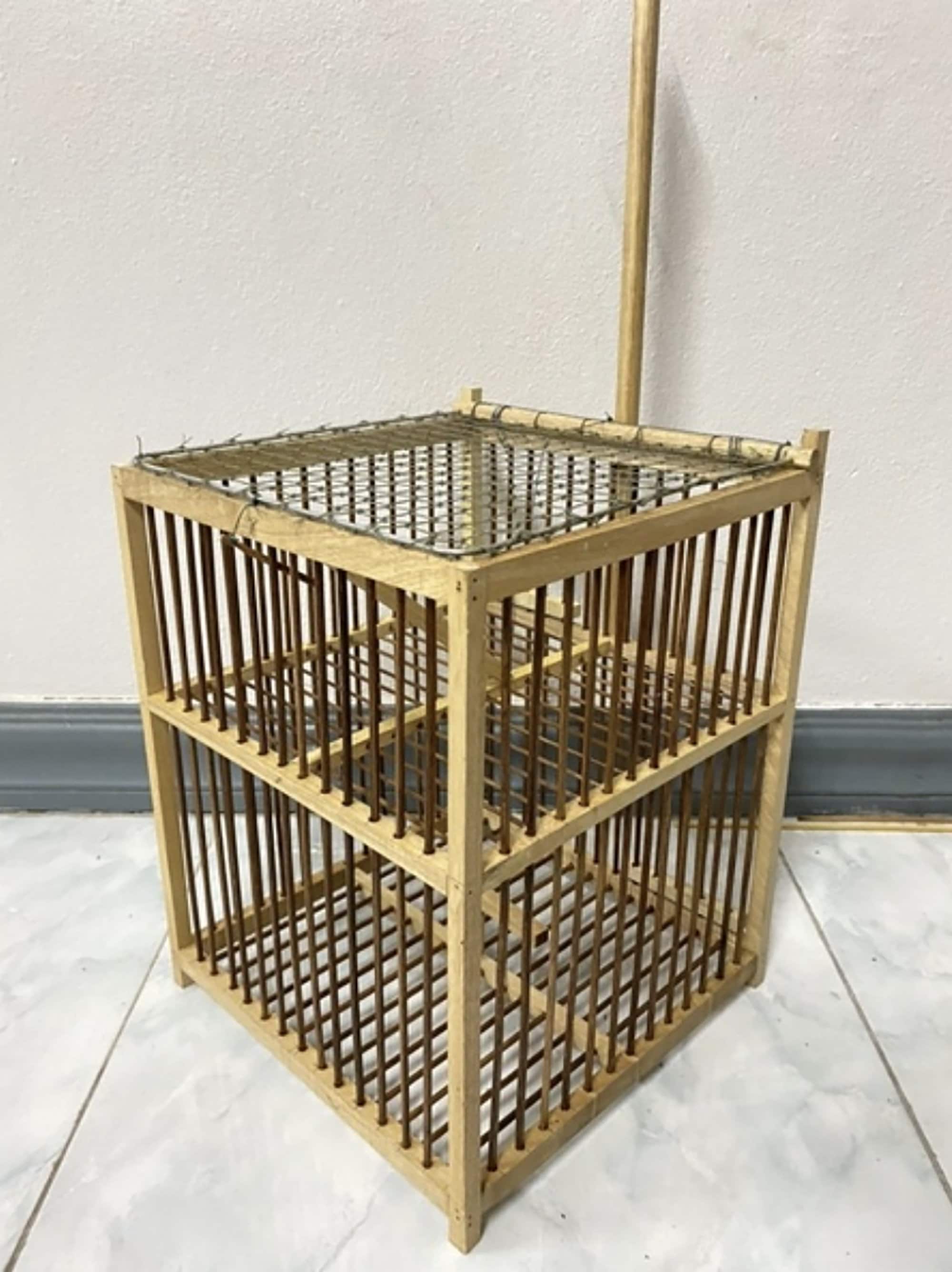 Handmade Bamboo Wooden Trap Cage, Square Bird Trap, Bird Trap Cage ...