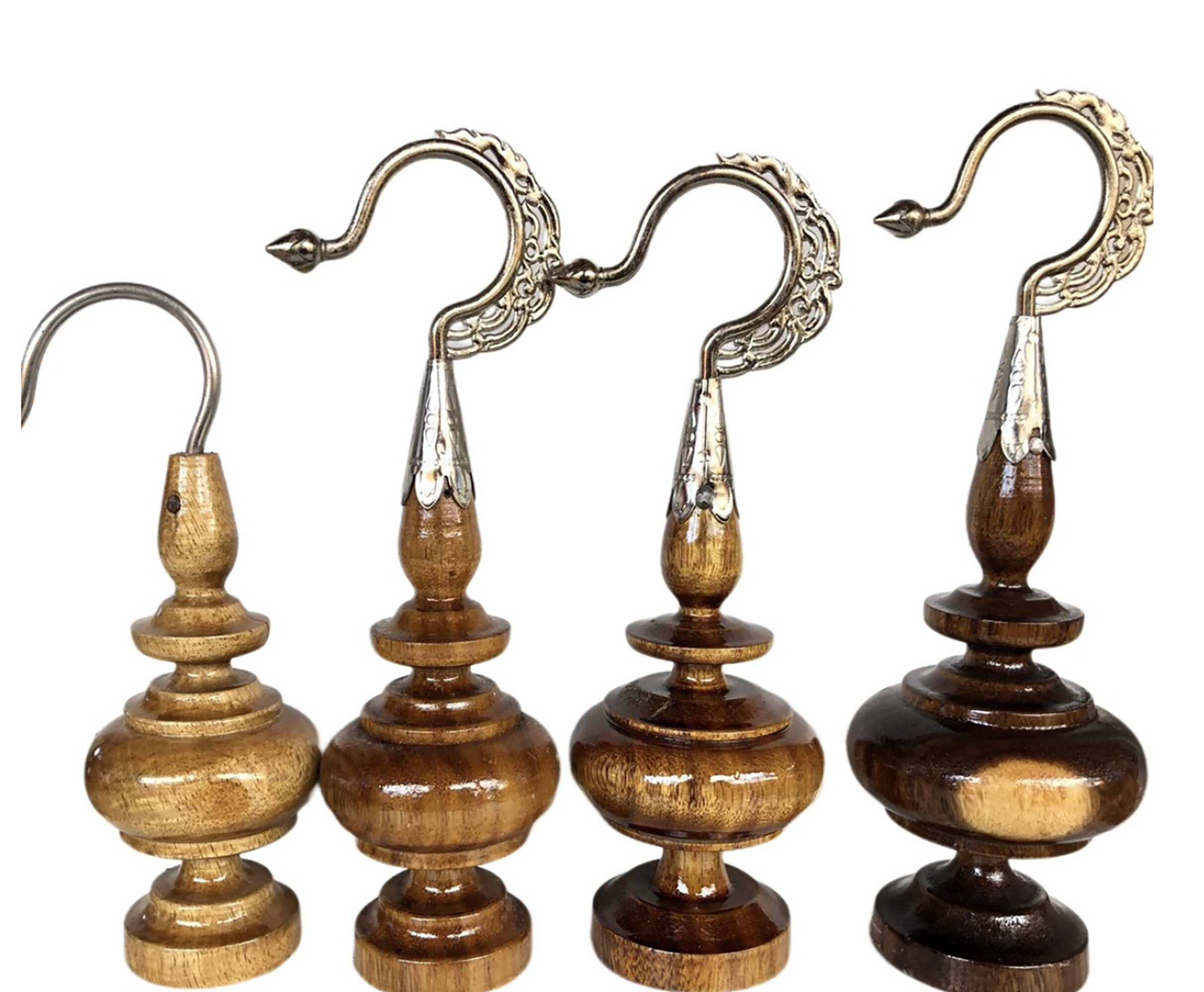 Bird Cage Hook Head Made From Wood Birdcage Head, Spigot Cage Set of 4 ...