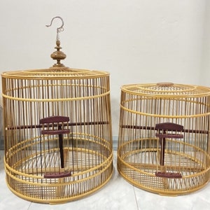 Handmade Wooden Bamboo Piggy Bank Cage, Flying Bird Cage, Raven Cage ...