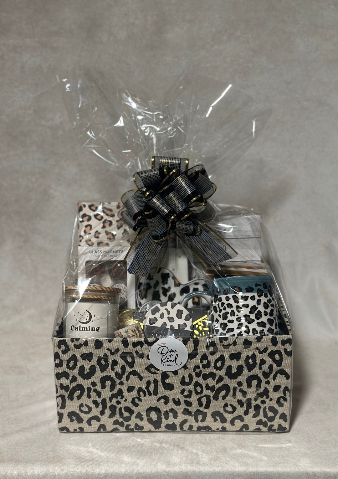 Leopard Lover Gift Basket, Encourage Gift Basket, Thinking of You Gift ...