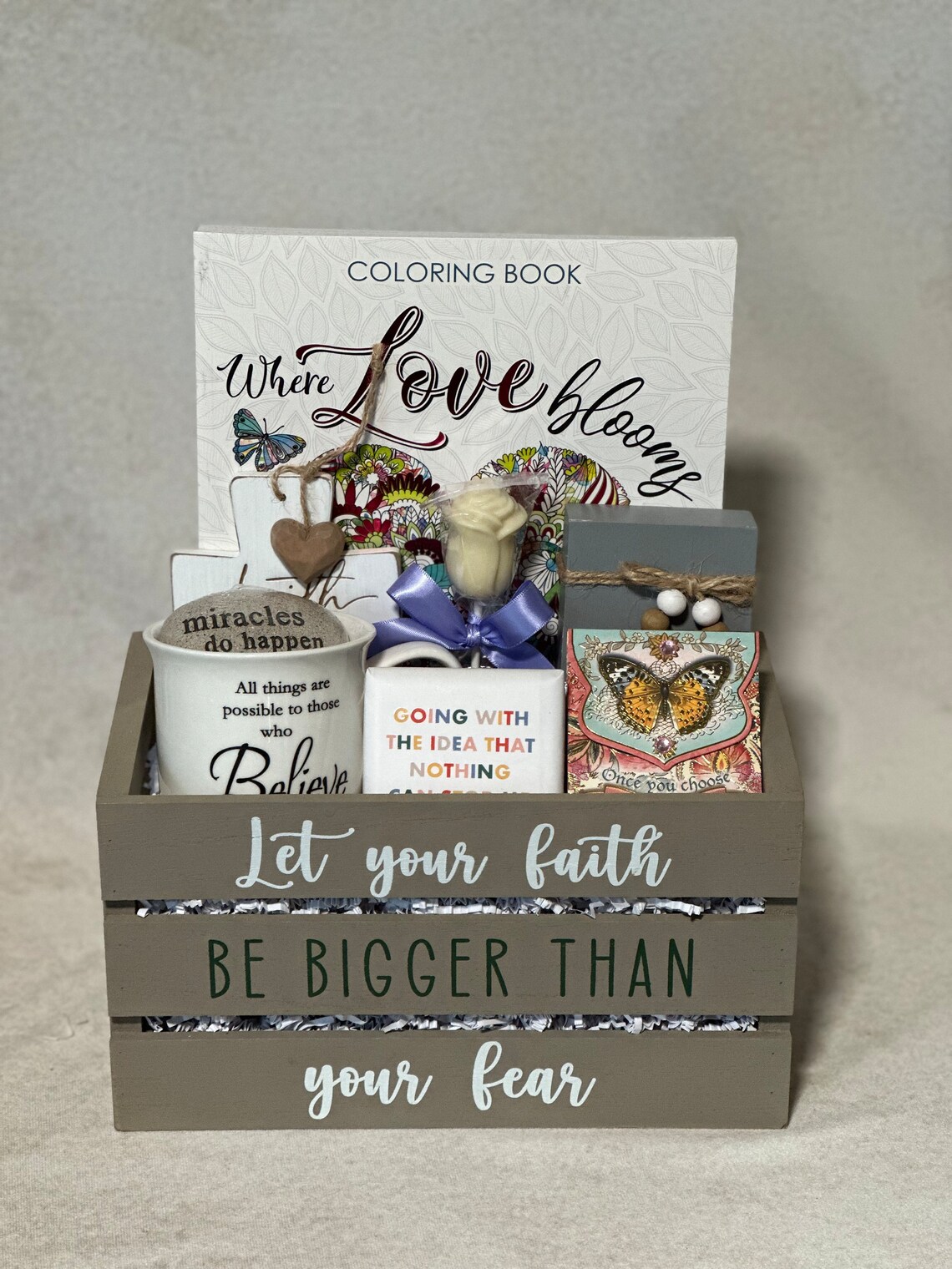 Faith Gift Basket, Comfort Basket, Inspirational Gifts, Bring Happiness ...