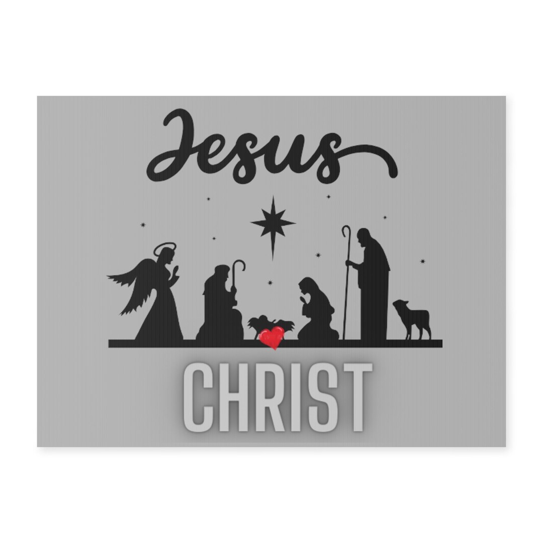 Jesus Christ Gray Color Yard Sign - Etsy