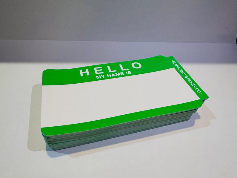 Hello My Name is Green Indestructible Eggshell Graffiti Sticker Pack of ...