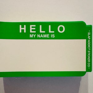 Hello My Name is Green Indestructible Eggshell Graffiti Sticker Pack of ...