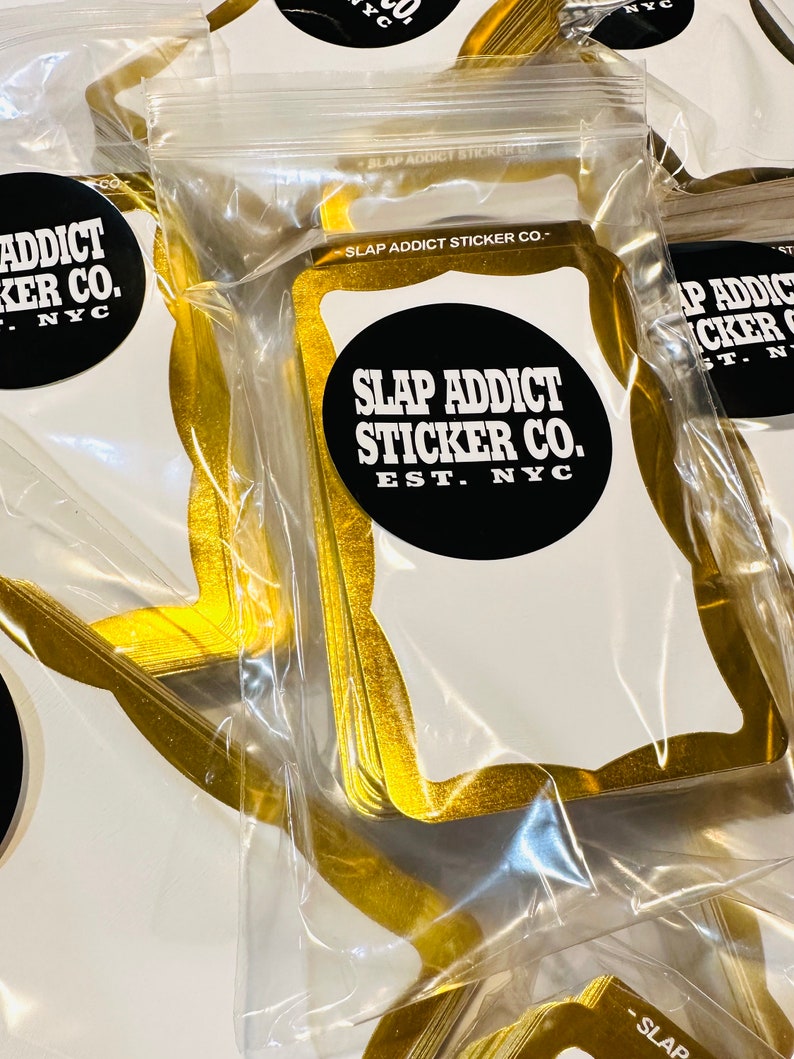 Gold Border Holographic Indestructible Eggshell Graffiti Sticker Pack ...