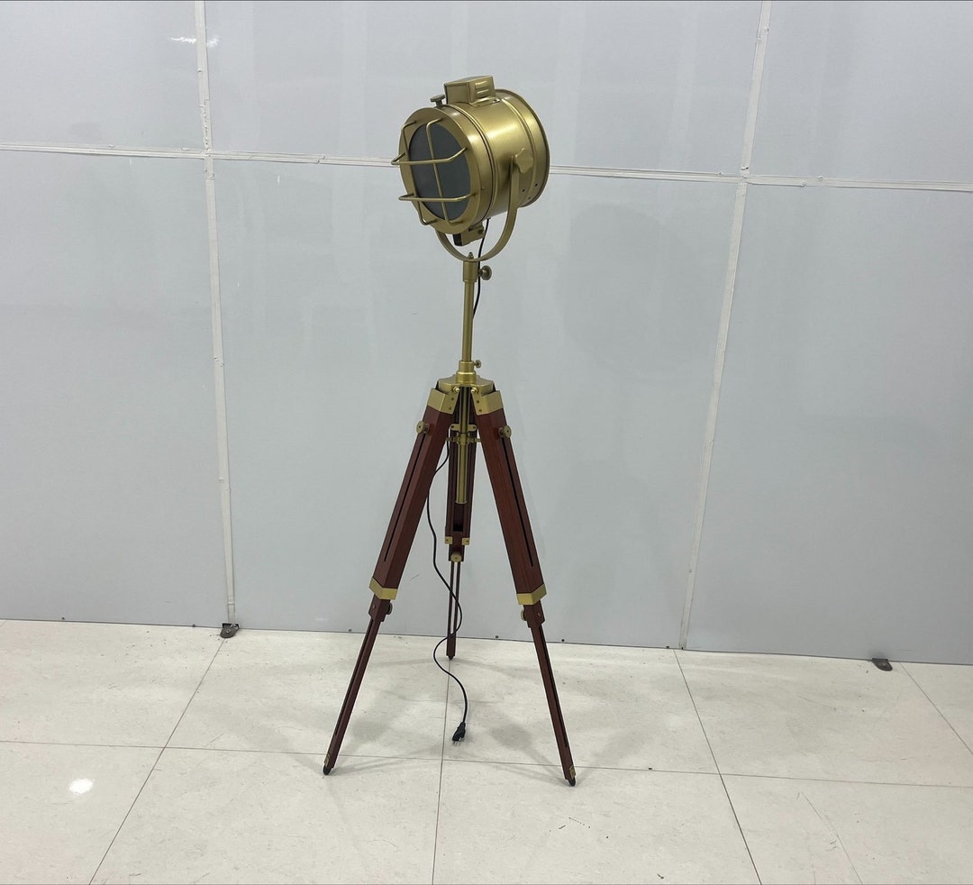 Spotlight Nautical Search Light Antique Tripod Floor Lamp Home ...