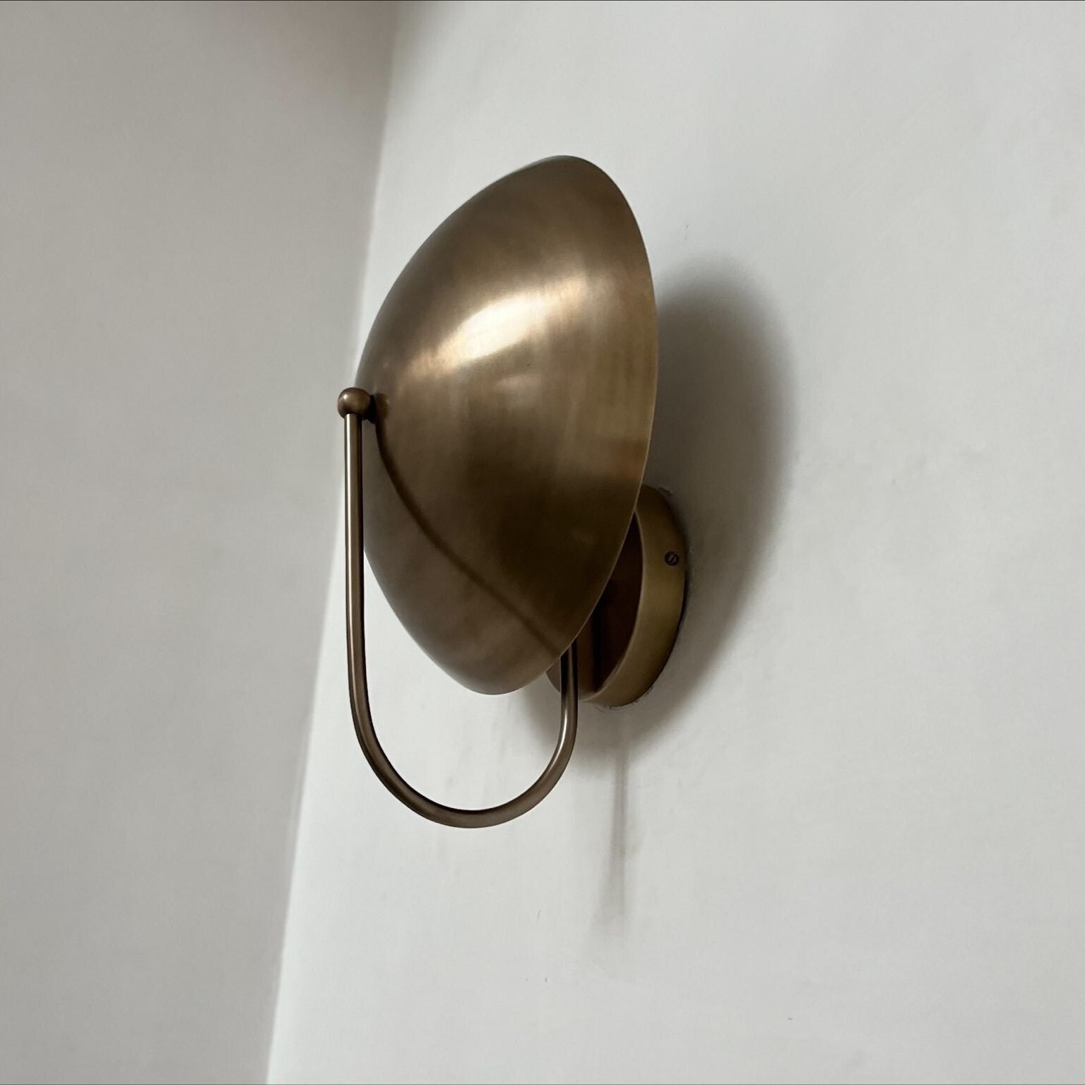 Mid Century Raw Brass Wall Sconce: Handmade Home Lighting - Etsy